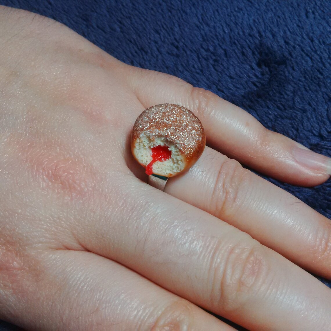 Jam Doughnut jelly Donut Ring Miniature Food Jewellery - Etsy