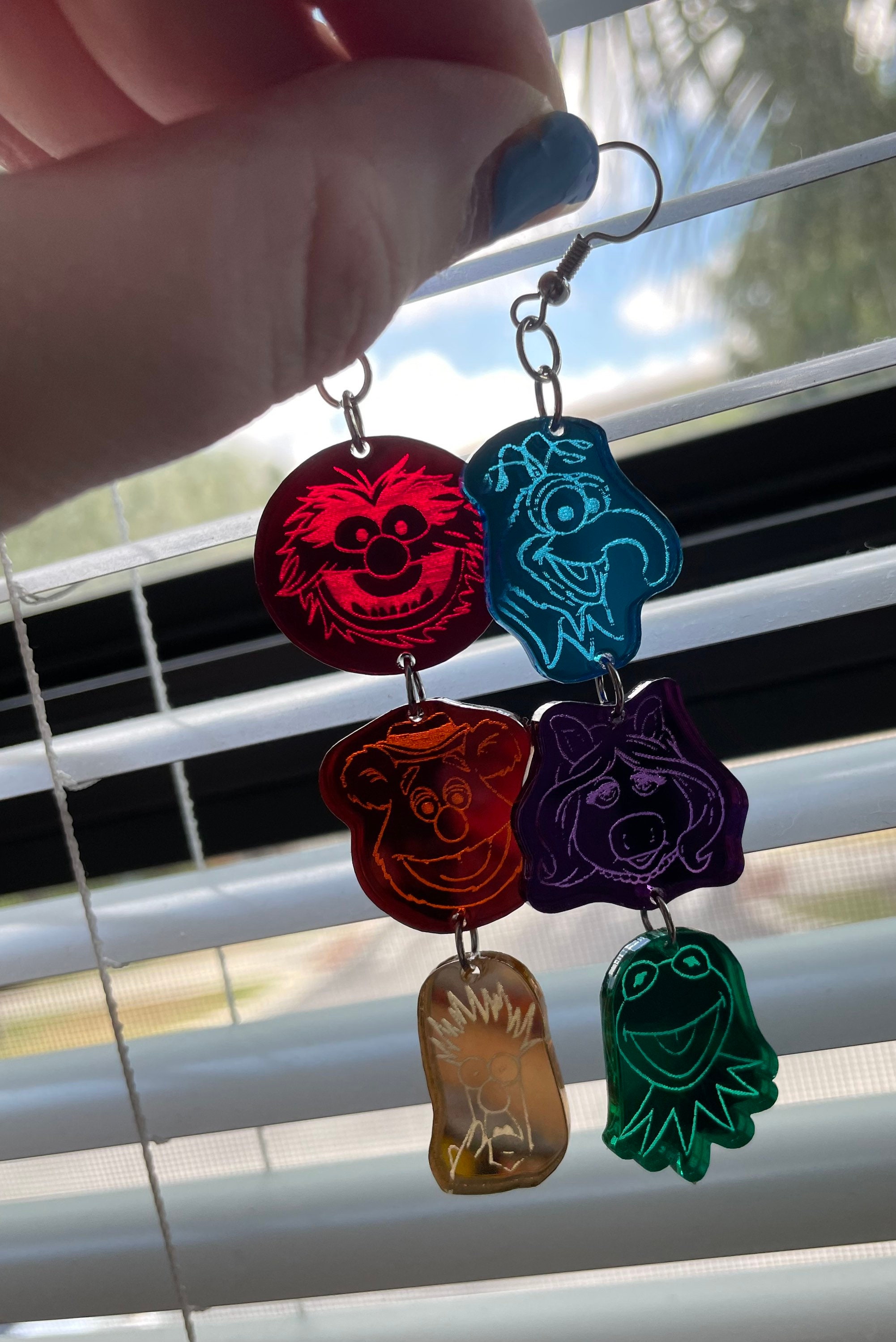 Muppets Acrylic Earrings Fozzie Bear Ms Piggy Kermit Gonzo - Etsy