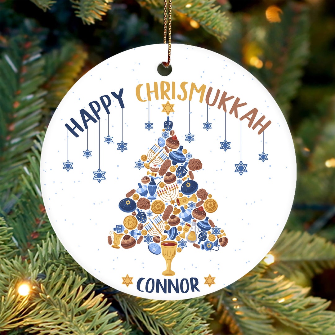 Custom Happy Chrismukkah Christmas Tree Ornament Xmas - Etsy