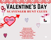 Valentines Day Scavenger Hunt 12 Rhyming Clues Free - Etsy