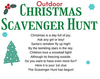 Indoor Merry Christmas Scavenger Hunt Riddles/clues Gift | Etsy