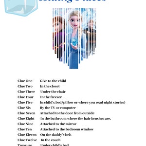 Frozen Treasure Hunt Riddles: Kids Scavenger Game (PDF) - Etsy