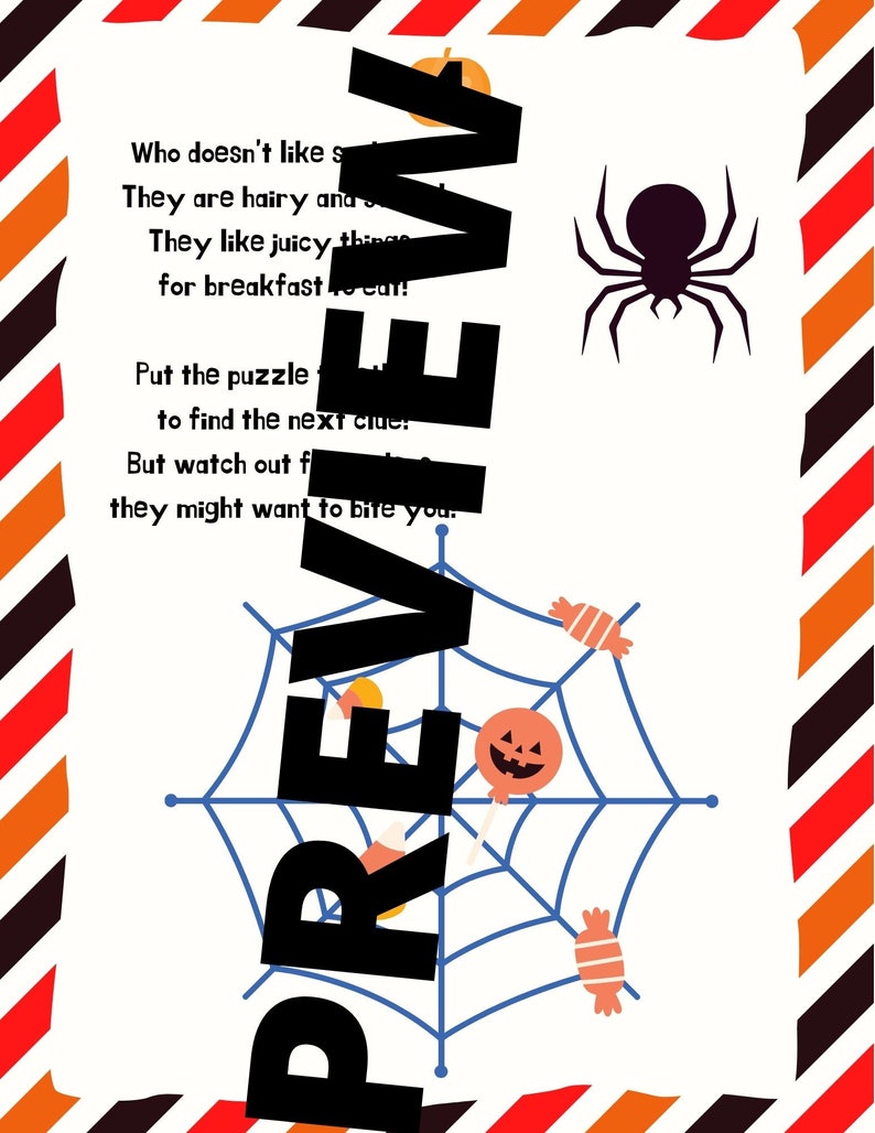 Indoor Halloween Scavenger Hunt Riddles With Tasks to Complete/ 30 Min ...