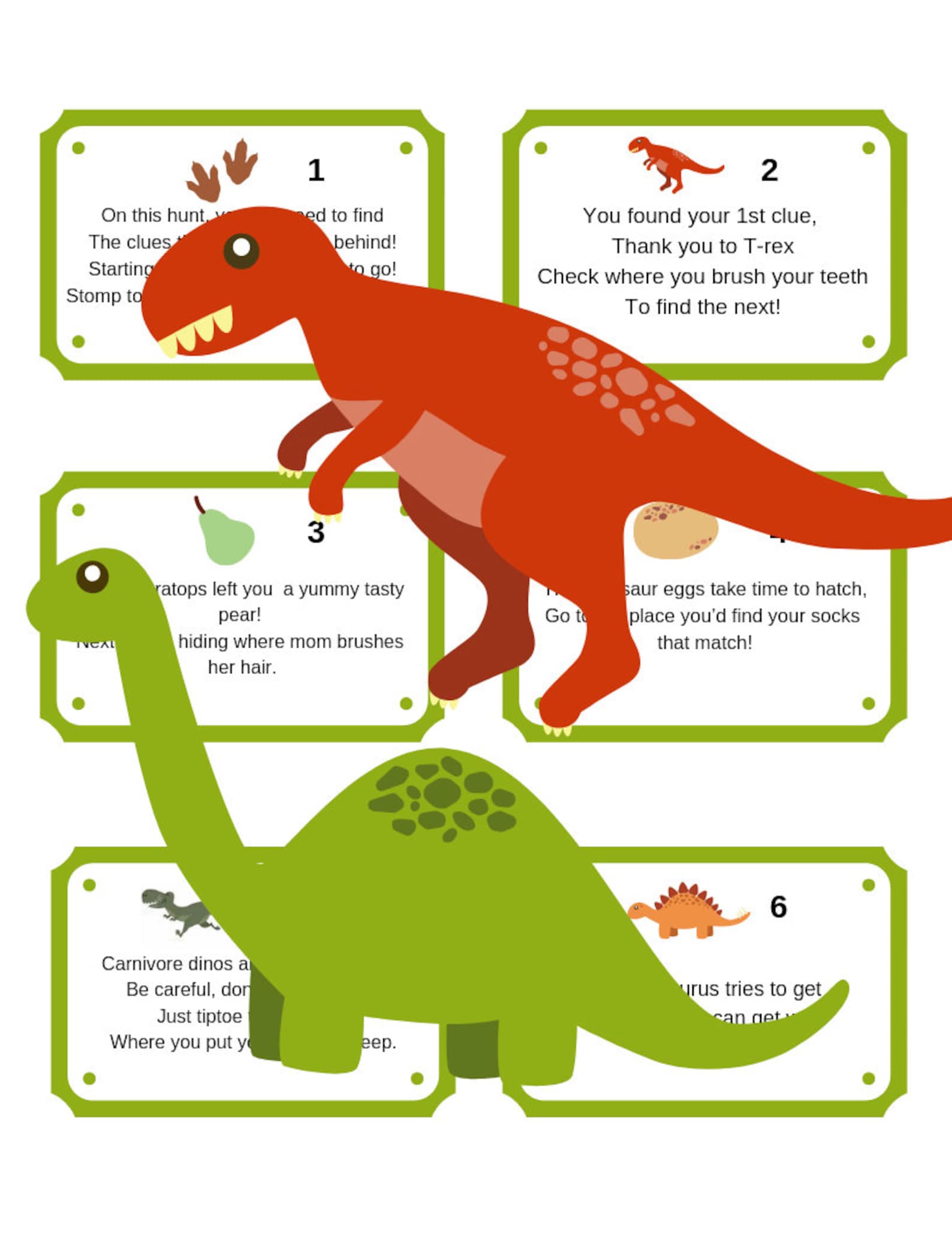 Dinosaur Scavenger Hunt Riddles: Birthday Party Game (PDF) - Etsy