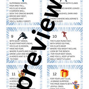 Outdoor Superheroes Scavenger Hunt Rhyming Clues riddles - Etsy