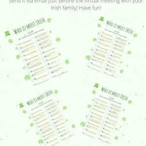 Who is the Most Irish - St. Patrick's Day Adult Game - Etsy