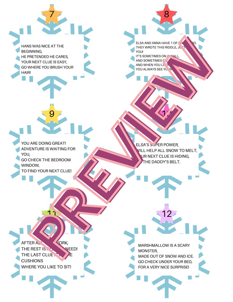 Frozen Treasure Hunt Riddles: Kids Scavenger Game (PDF) - Etsy
