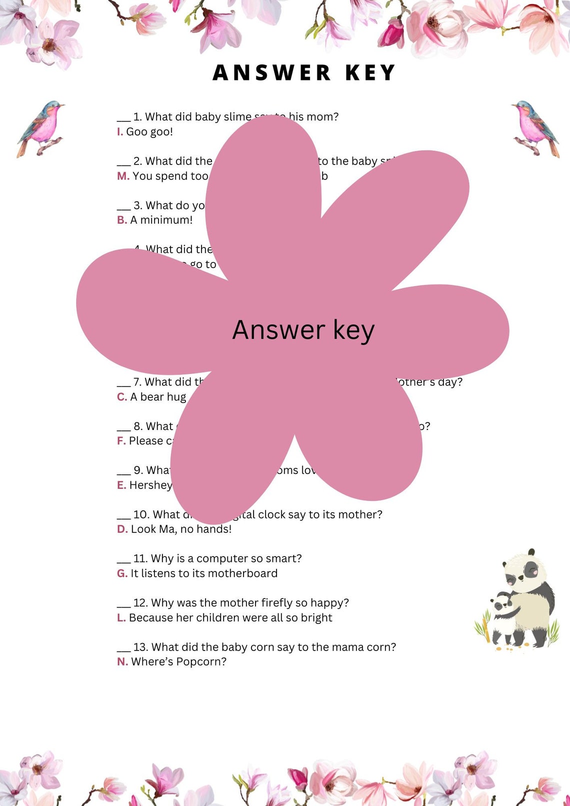 Mother's Day Connect the RIDDLES Game Kids Game for Mother's Day/fun ...