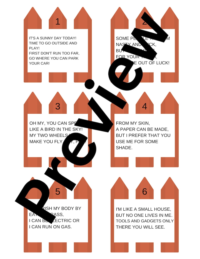 Kids Outdoor Scavenger Hunt Riddles: 12 Rhyming Clues (PDF) - Etsy Canada