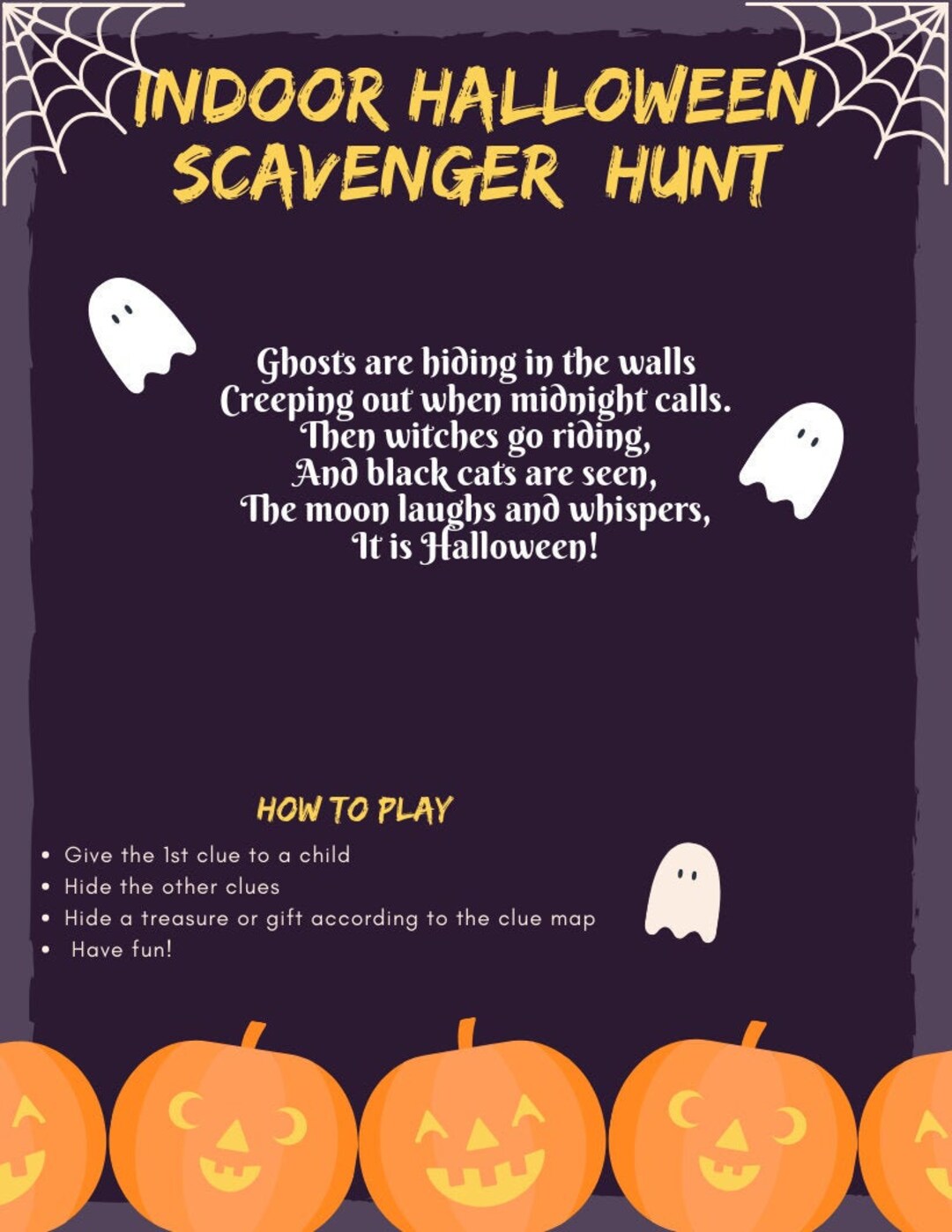 Indoor Halloween Scavenger Hunt Riddles - Etsy