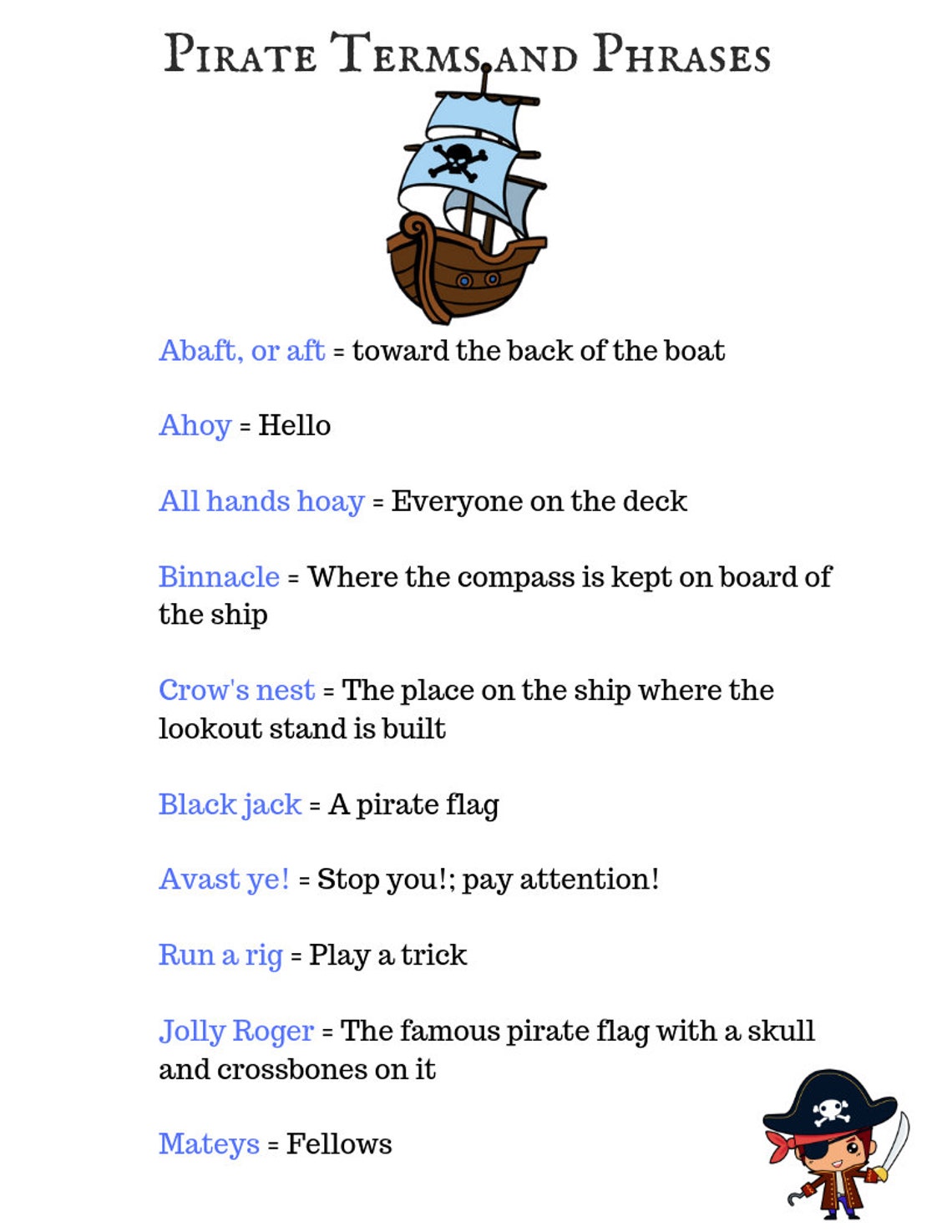 Pirate's Scavenger Hunt Riddles - Etsy