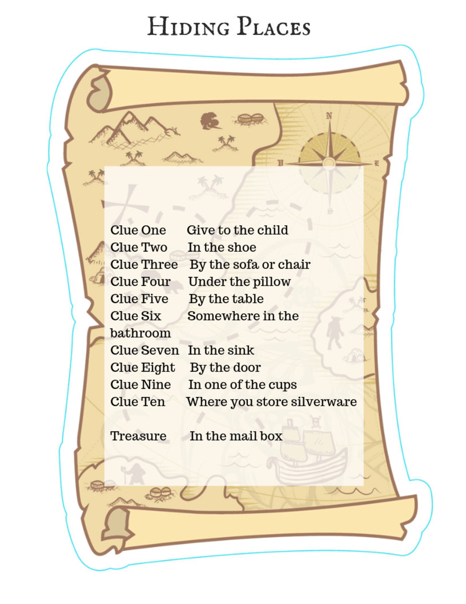 Pirate's Scavenger Hunt Riddles - Etsy