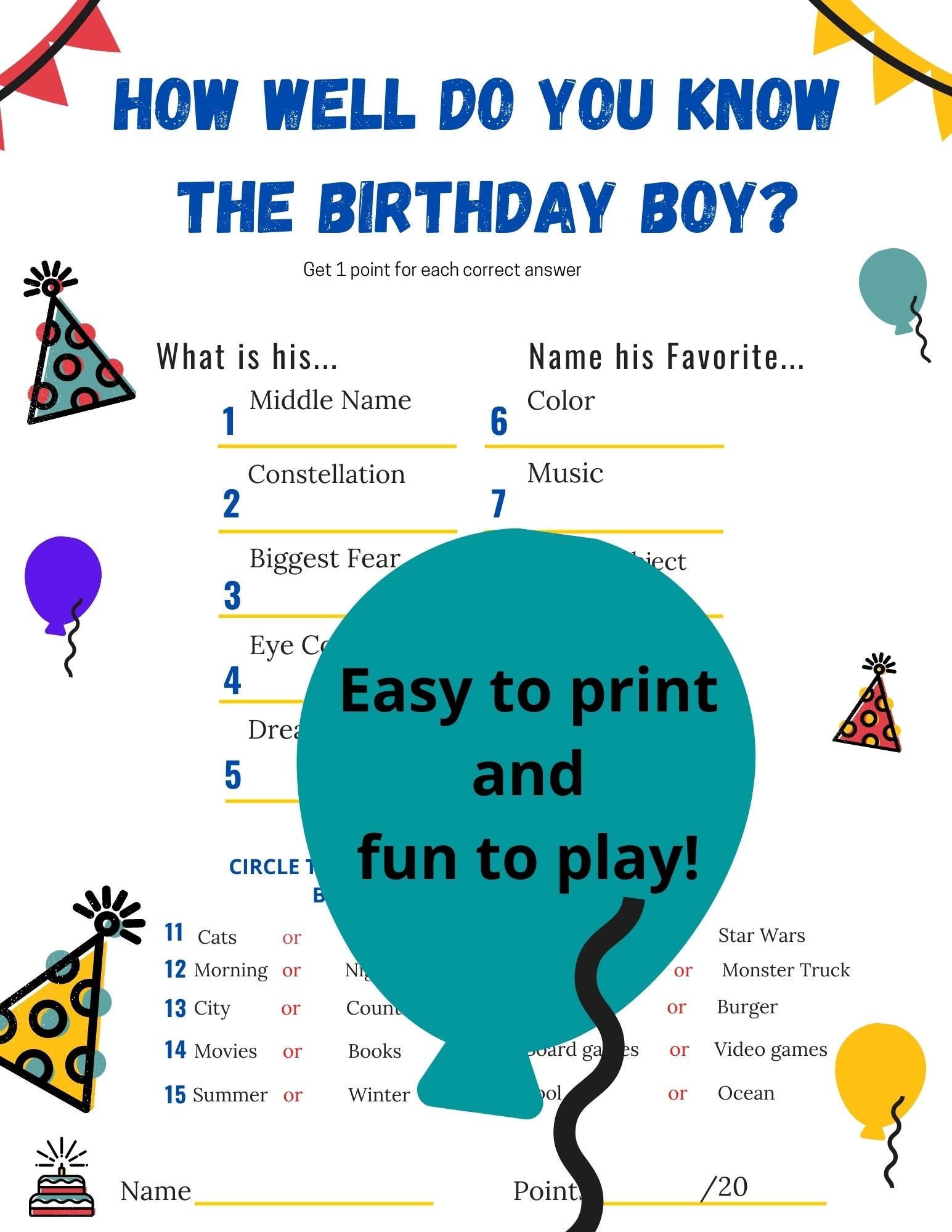 How Well Do You Know the Birthday Boy Game - Who Know the Birthday Boy ...