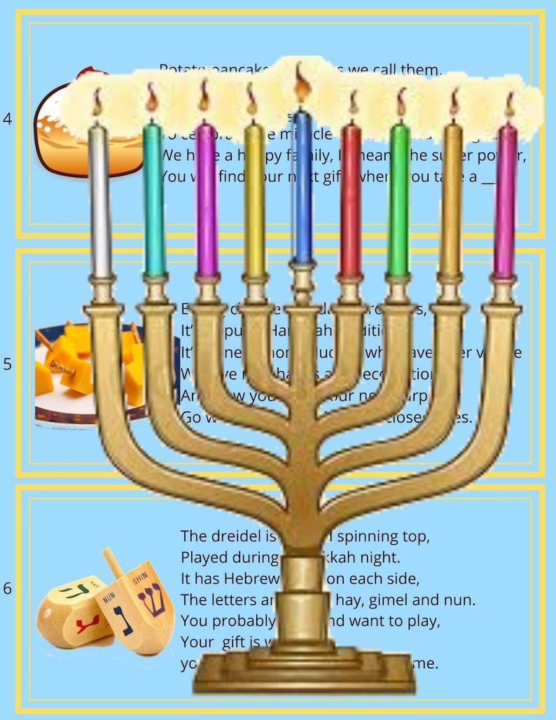 Hanukkah Scavenger Hunt Riddles Gift Search - Etsy