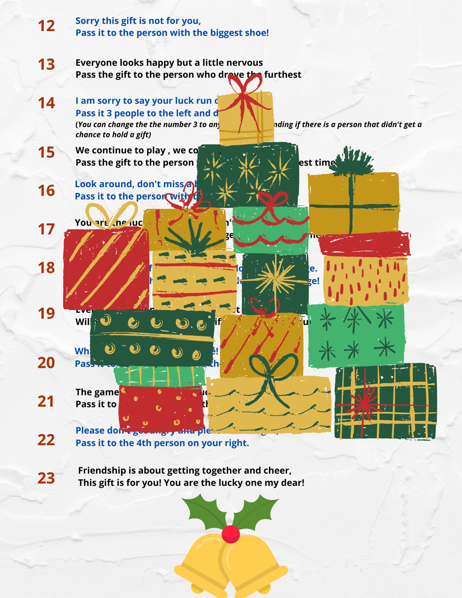 Pass the GIFT - Christmas Party Game, Secret Santa Game (birthday ...