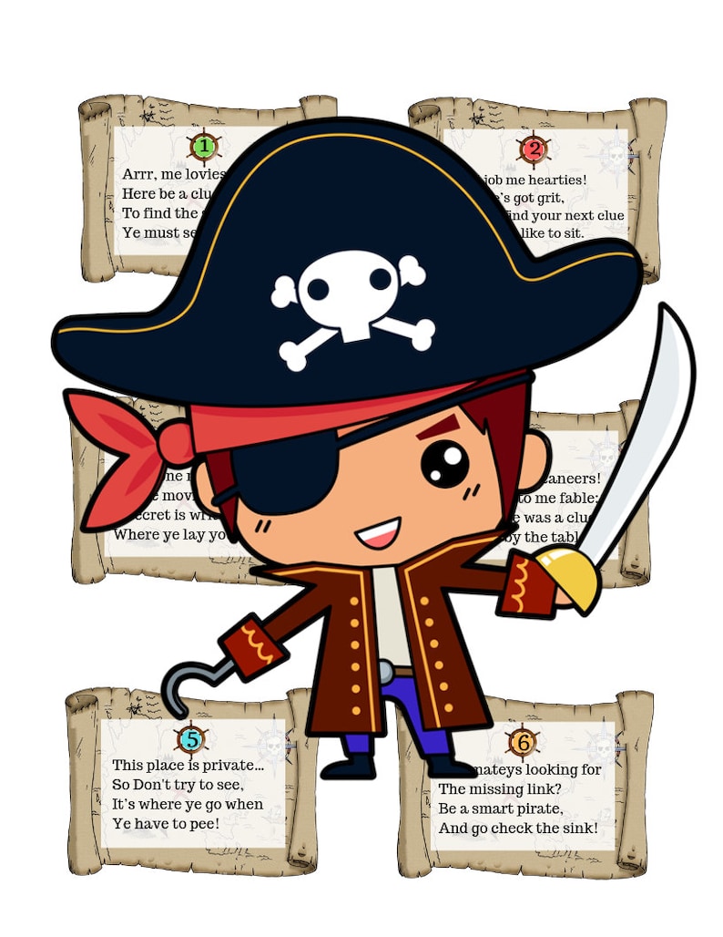 Pirate's Scavenger Hunt Riddles - Etsy