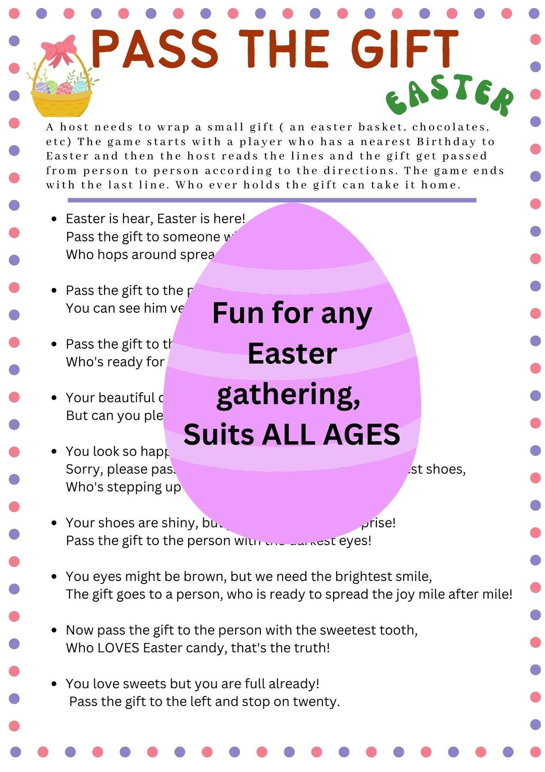 Pass the Gift St.patrick Day Game - Family St. Patrick's Day Game for ...