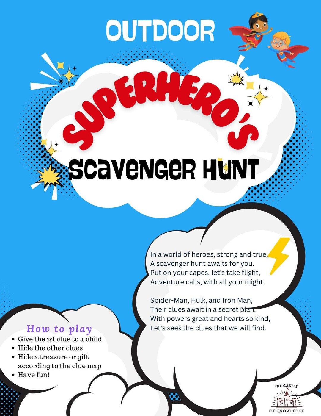 Outdoor Superheroes Scavenger Hunt Rhyming Clues riddles - Etsy