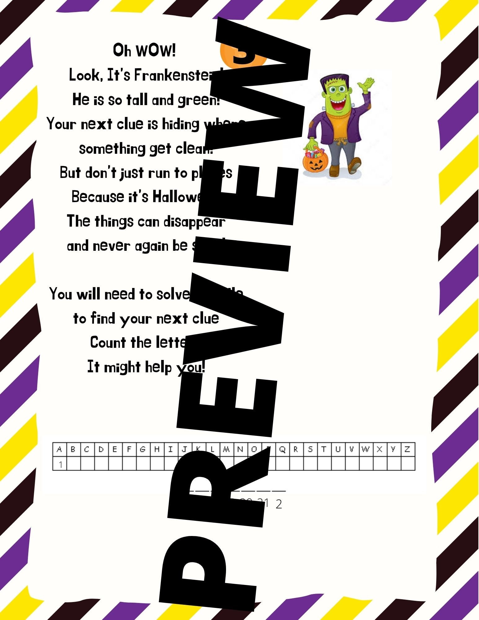 Indoor Halloween Scavenger Hunt Riddles With Tasks to Complete/ 30 Min ...