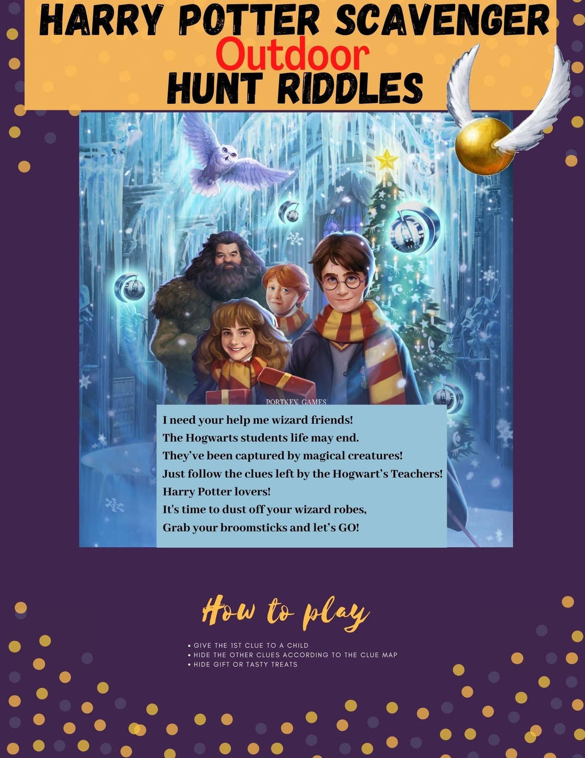 Harry Potter Outdoor Scavenger Hunt Riddles 12 Rhyming Clues | Etsy