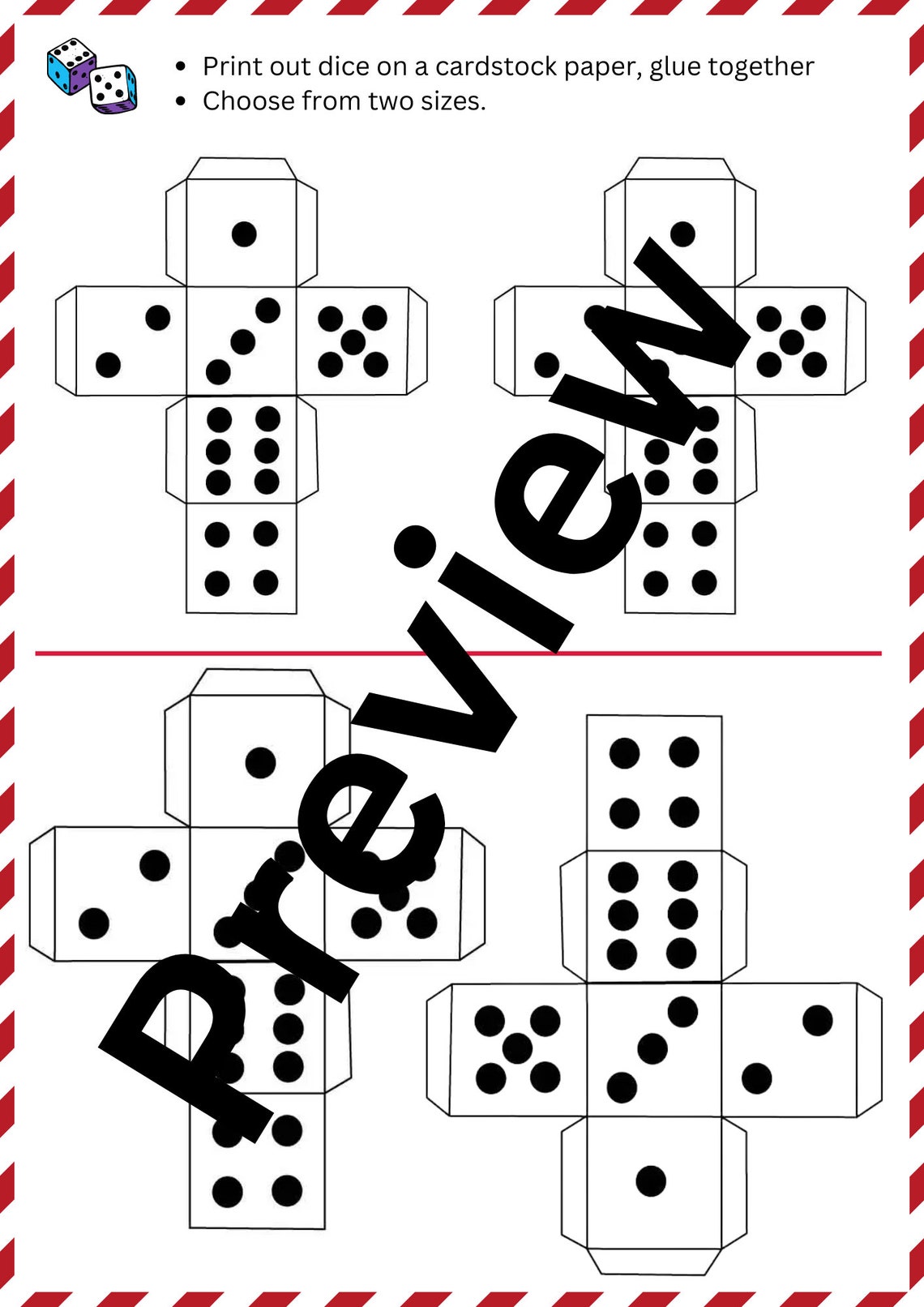 Roll the Dice Gift Exchange Game, (FREE DICE TEMPLATE) White Elephant ...