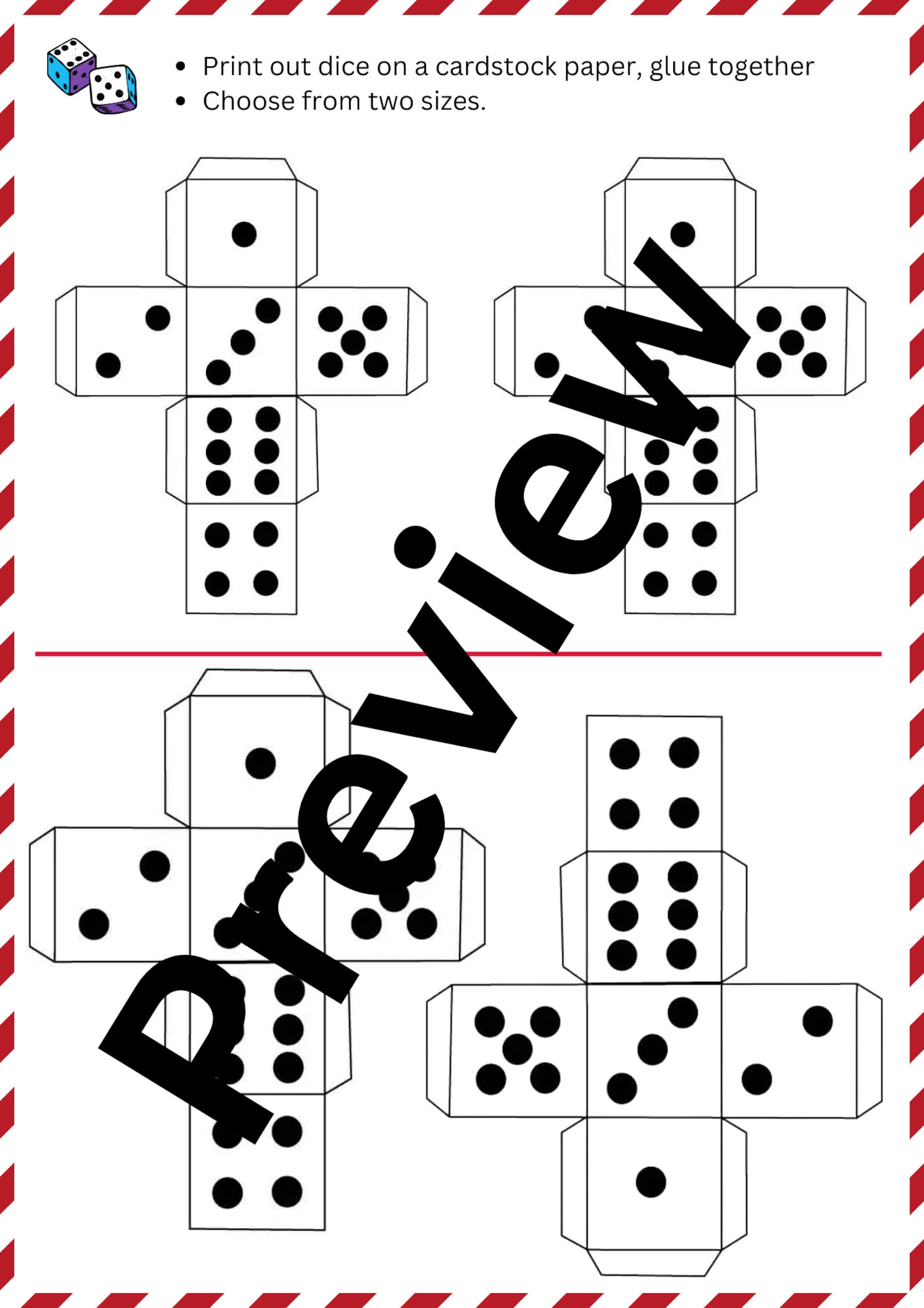 Roll the Dice Gift Exchange Game, (FREE DICE TEMPLATE) White Elephant ...