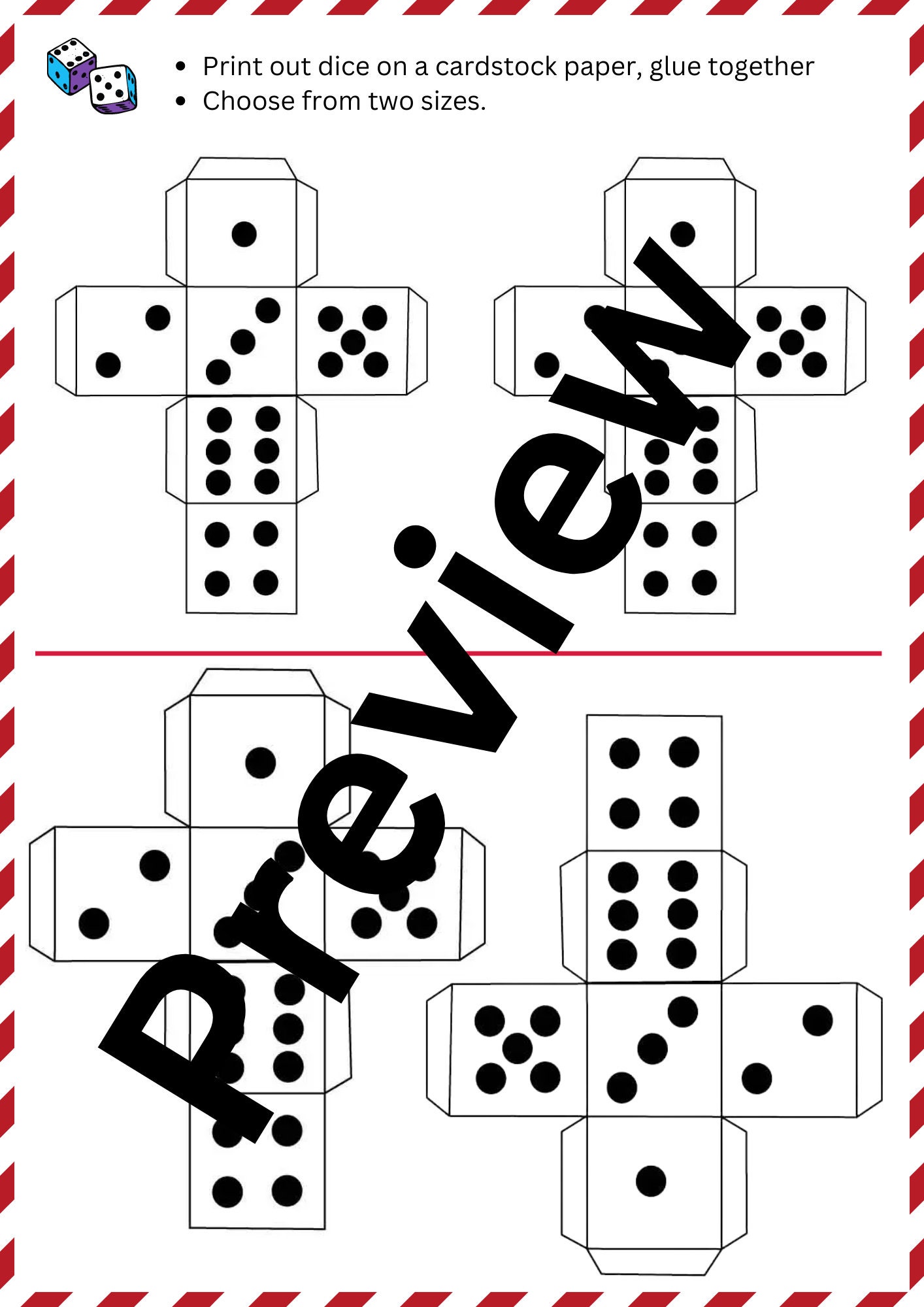 Roll the Dice Gift Exchange Game, (FREE DICE TEMPLATE) White Elephant ...