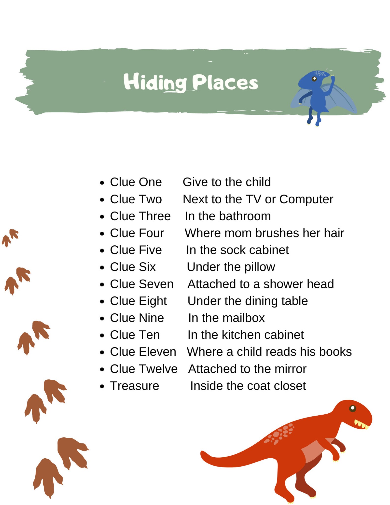 Dinosaur Scavenger Hunt Riddles: Birthday Party Game (PDF) - Etsy
