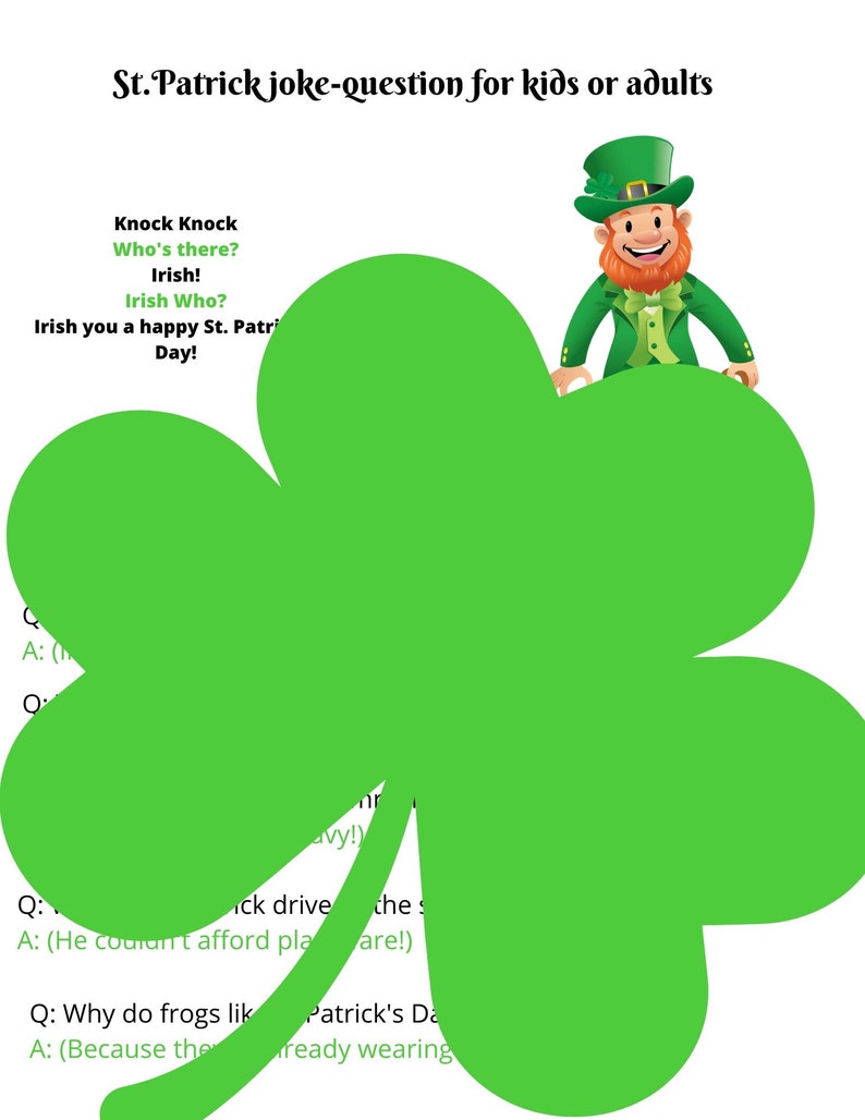 St. Patrick's Day Scavenger Hunt Riddles - Etsy