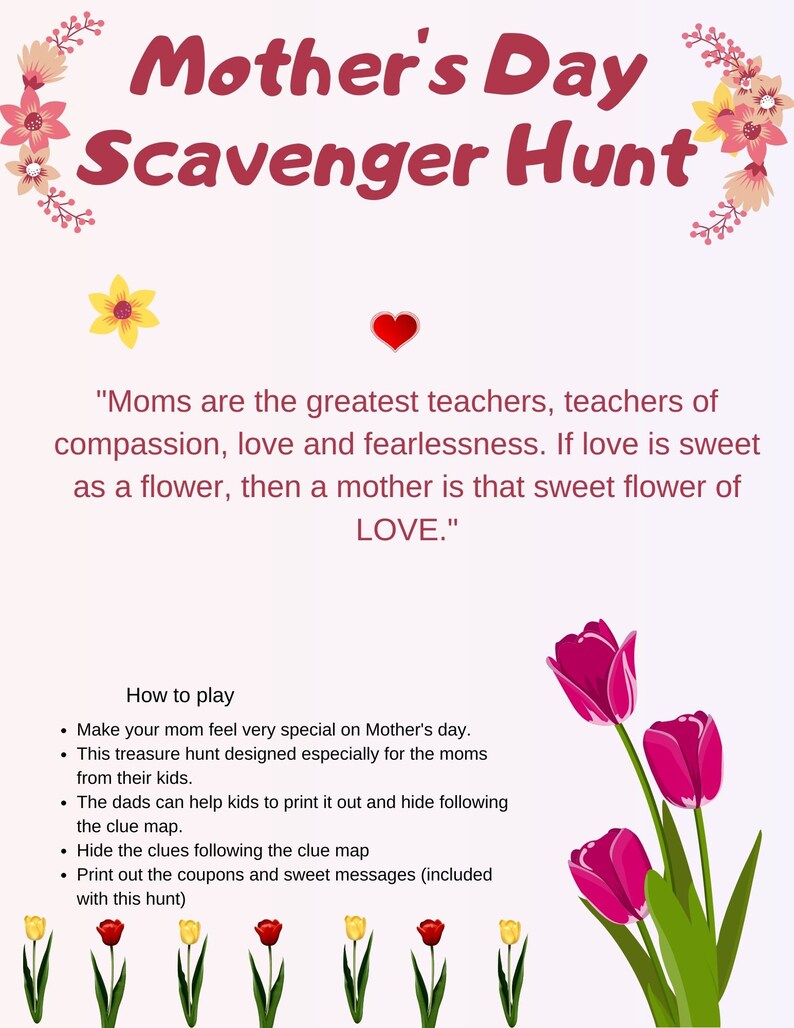 Mother's Day Scavenger Hunt - Etsy