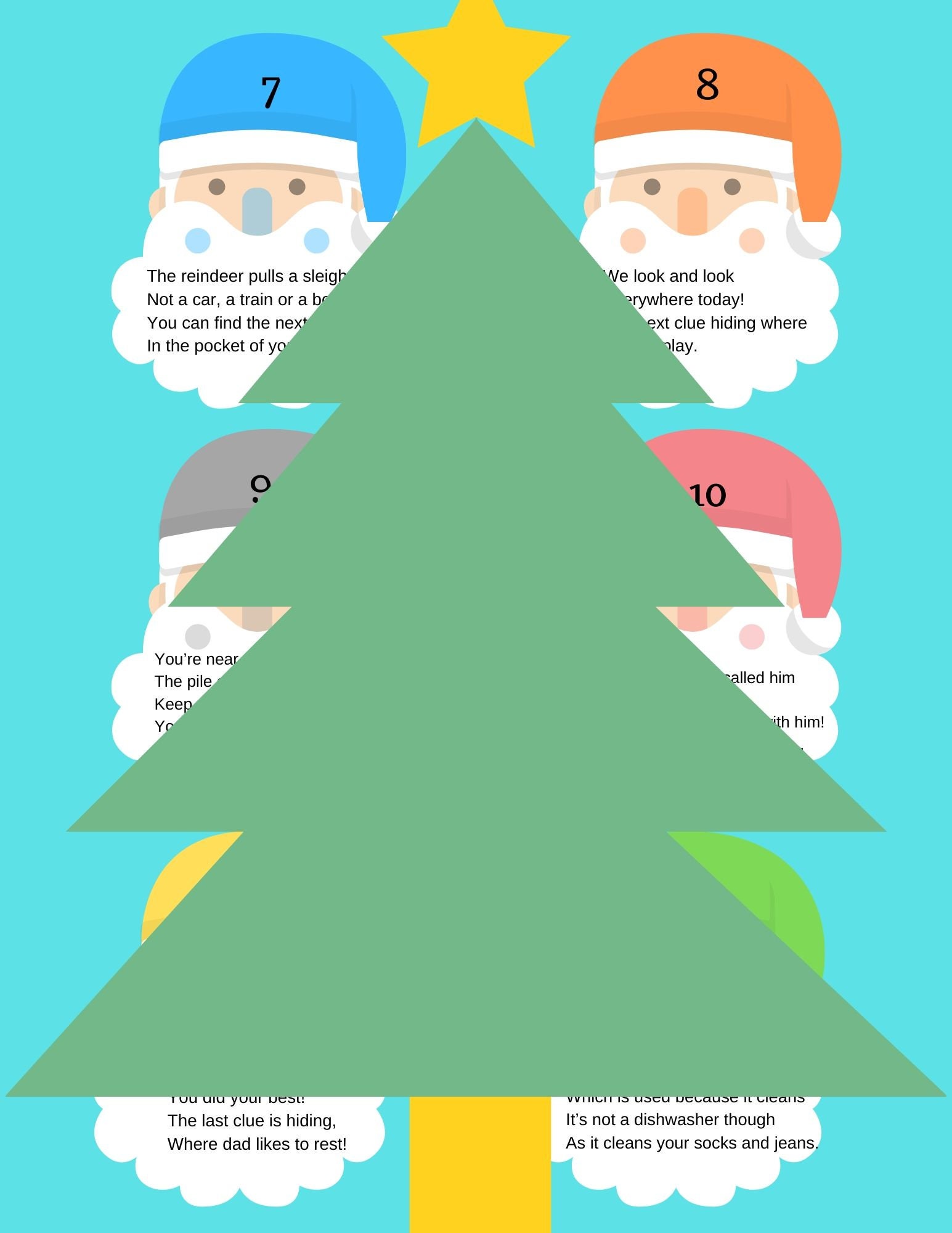 Indoor Merry Christmas Scavenger Hunt Riddles/clues Gift Search - 18 ...