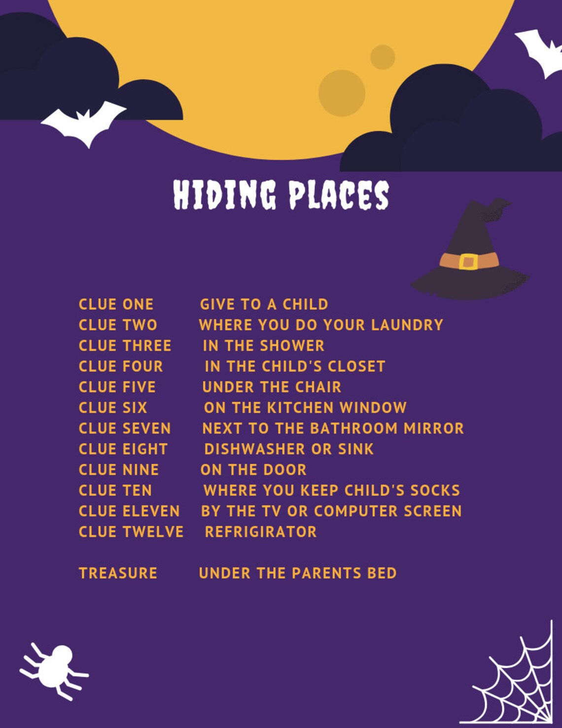 Indoor Halloween Scavenger Hunt Riddles - Etsy UK