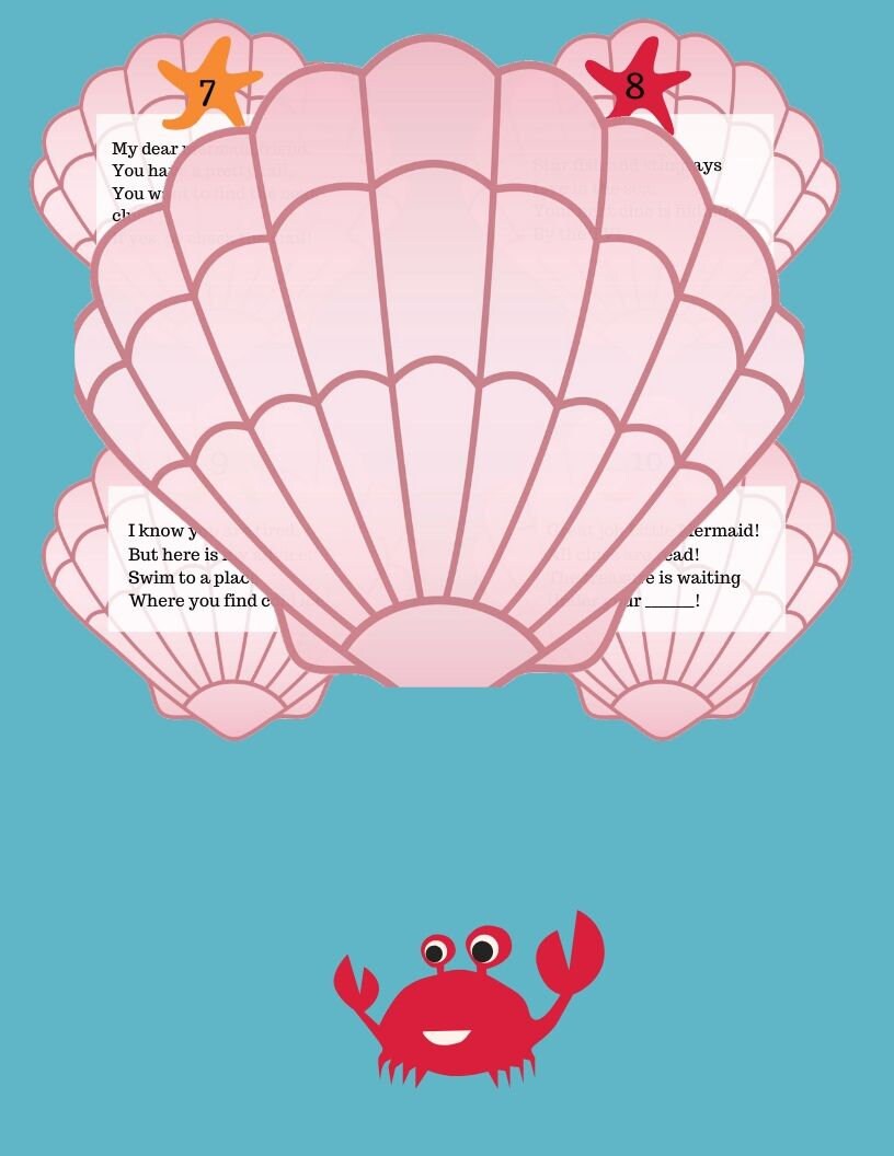 Mermaid Scavenger Hunt Rhyming Clues (riddles) - Etsy