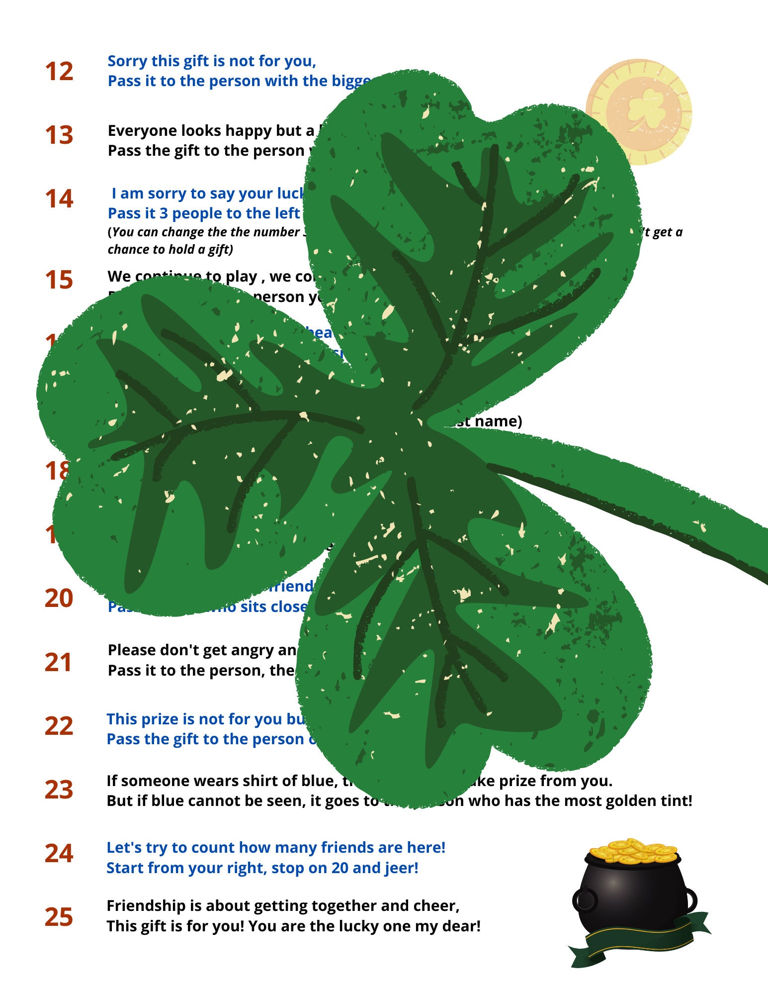 Pass the Gift From a Leprechaun - Family St. Patrick's Day Game for All ...