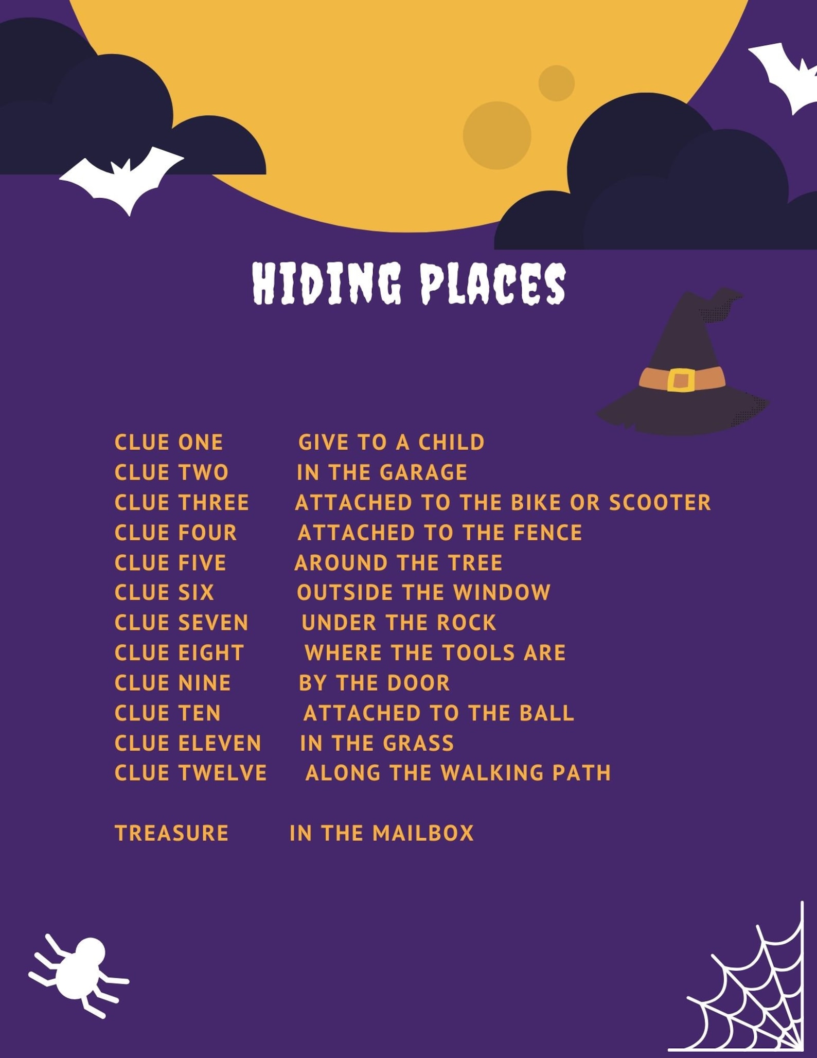 Outdoor Halloween Scavenger Hunt Riddles - Etsy