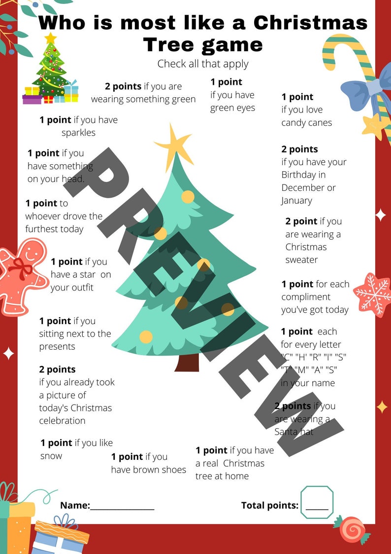 Christmas Tree Game: Fun Holiday Icebreaker (PDF) - Etsy