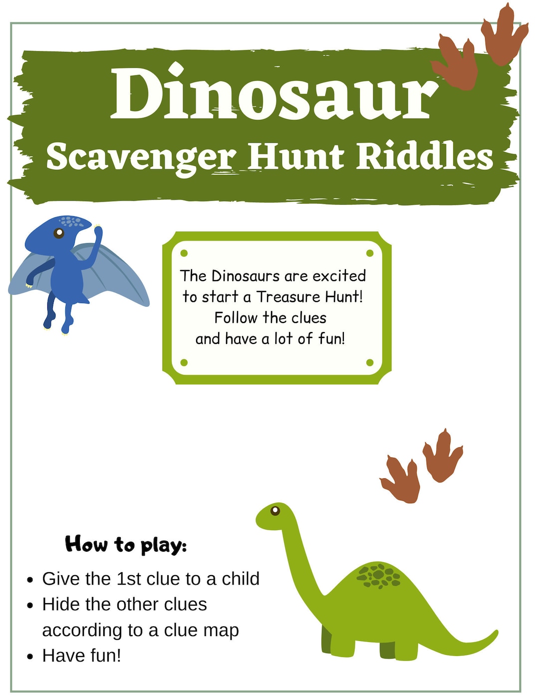 Dinosaur Scavenger Hunt Riddles. Dinosaur Birthday! Bonus: Free ...