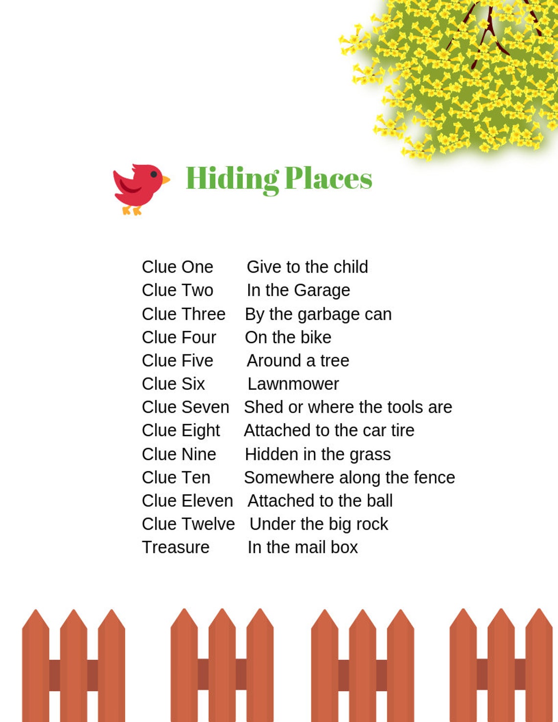 Kids Outdoor Scavenger Hunt Riddles: 12 Rhyming Clues (PDF) - Etsy