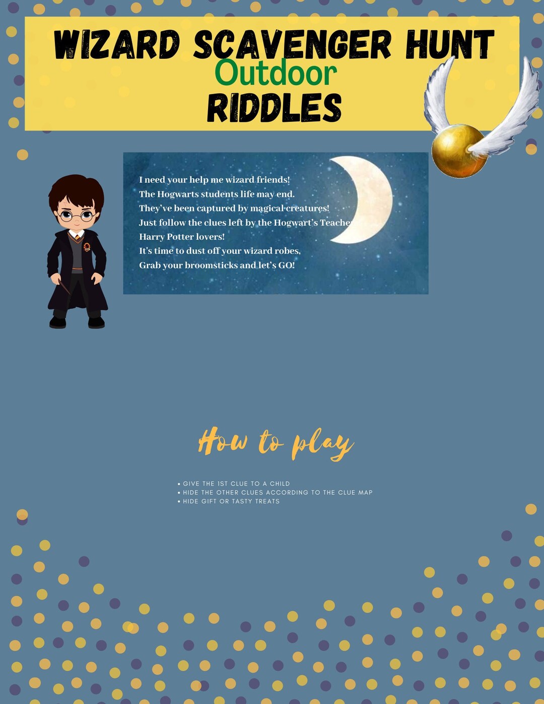 Outdoor Wizard Scavenger Hunt Riddles - 12 Rhyming Clues - Etsy