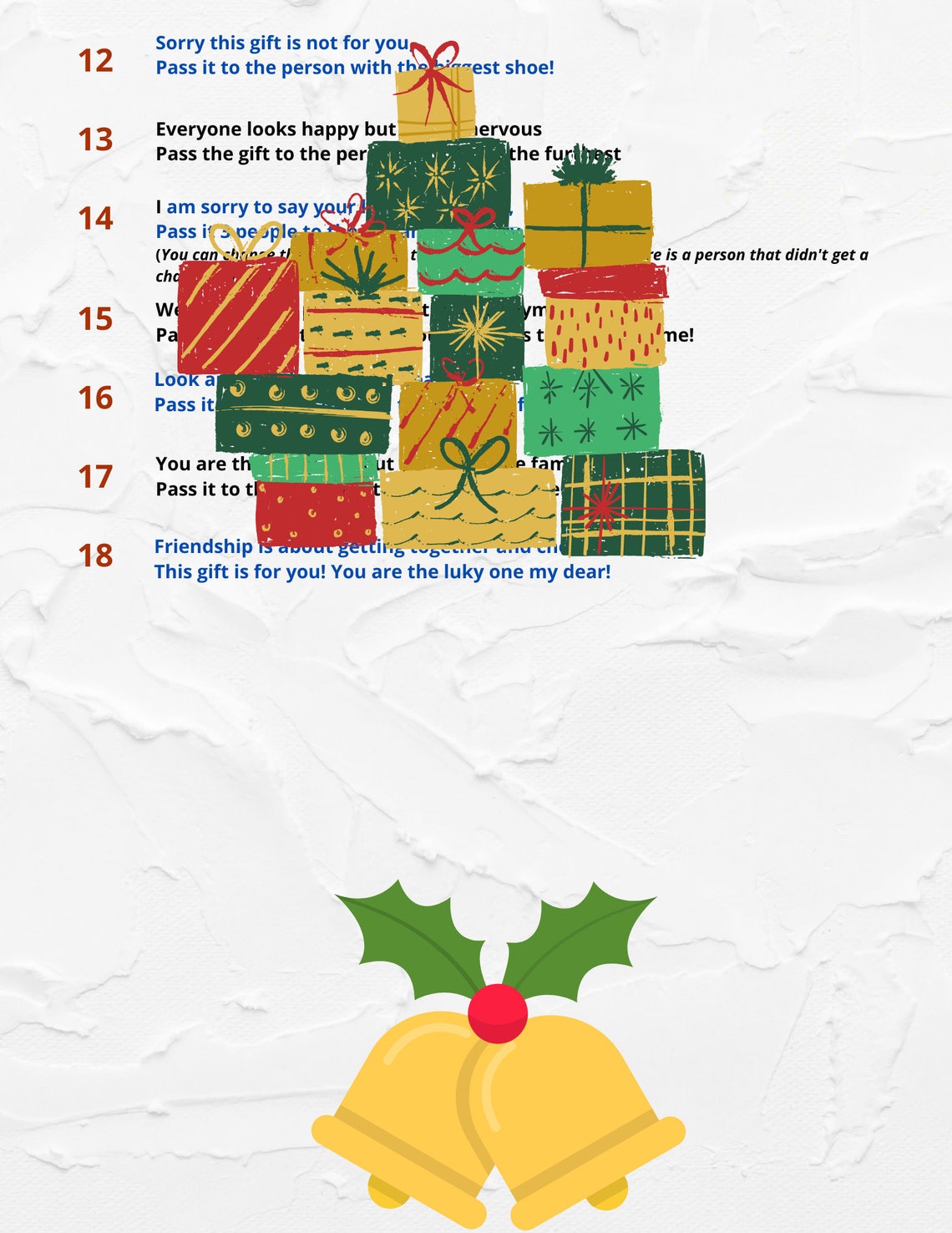 Pass the GIFT Christmas Party Game Secret Santa Game - Etsy