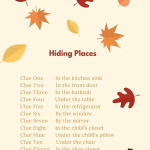 Thanksgiving Scavenger Hunt Riddles/clues With a Thank You Note to Your ...