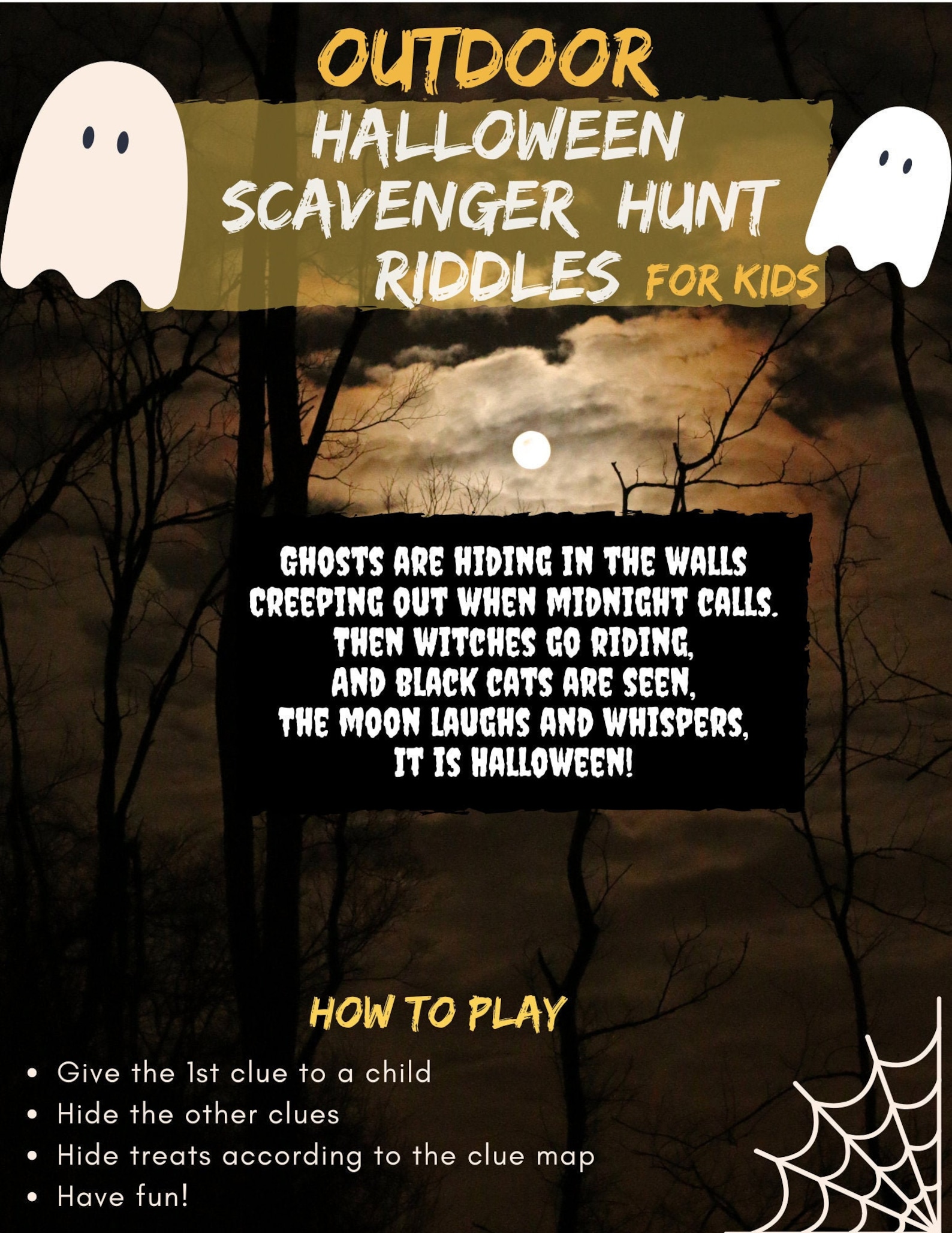 Outdoor Halloween Scavenger Hunt Riddles - Etsy