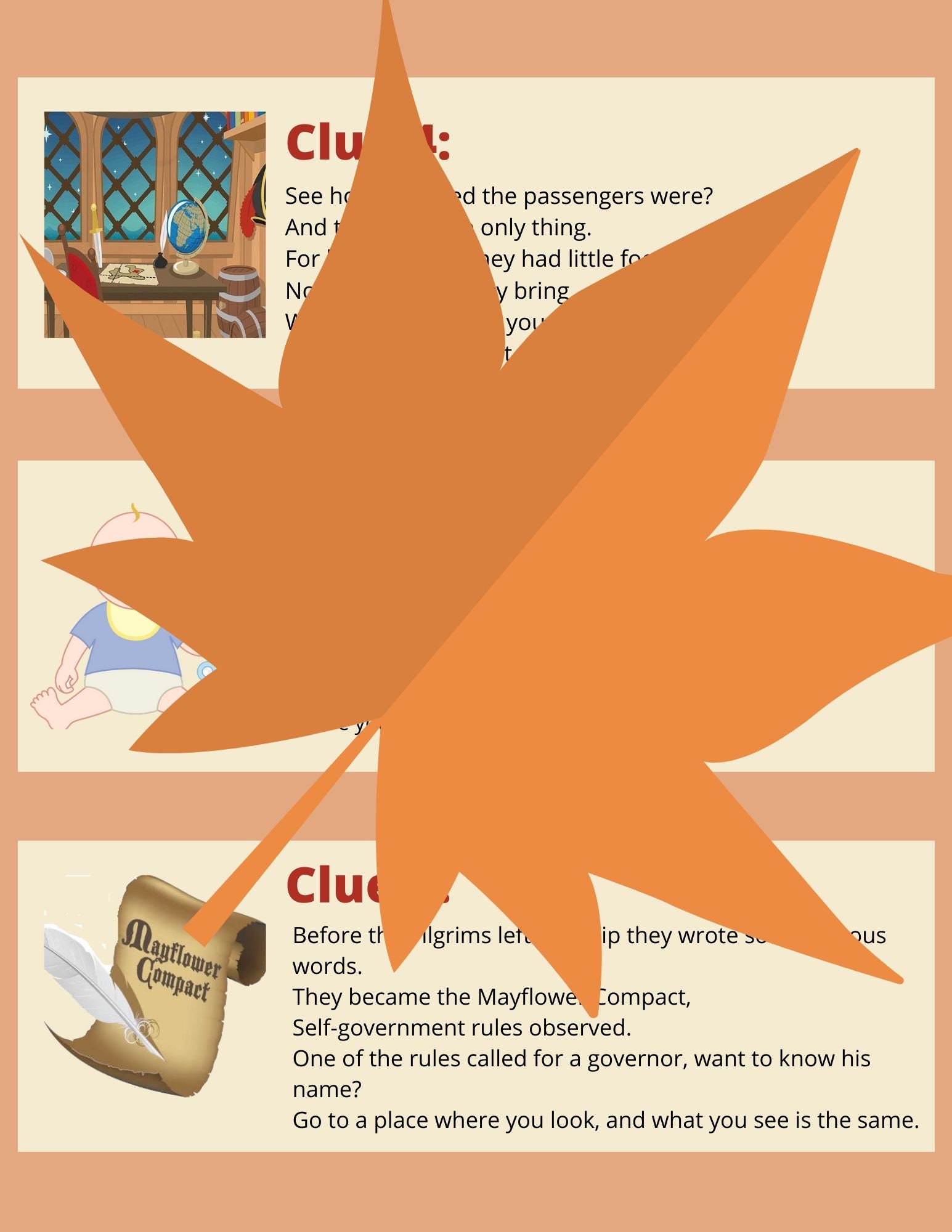 Thanksgiving Scavenger Hunt Riddles/clues With a Thank You Note to Your ...