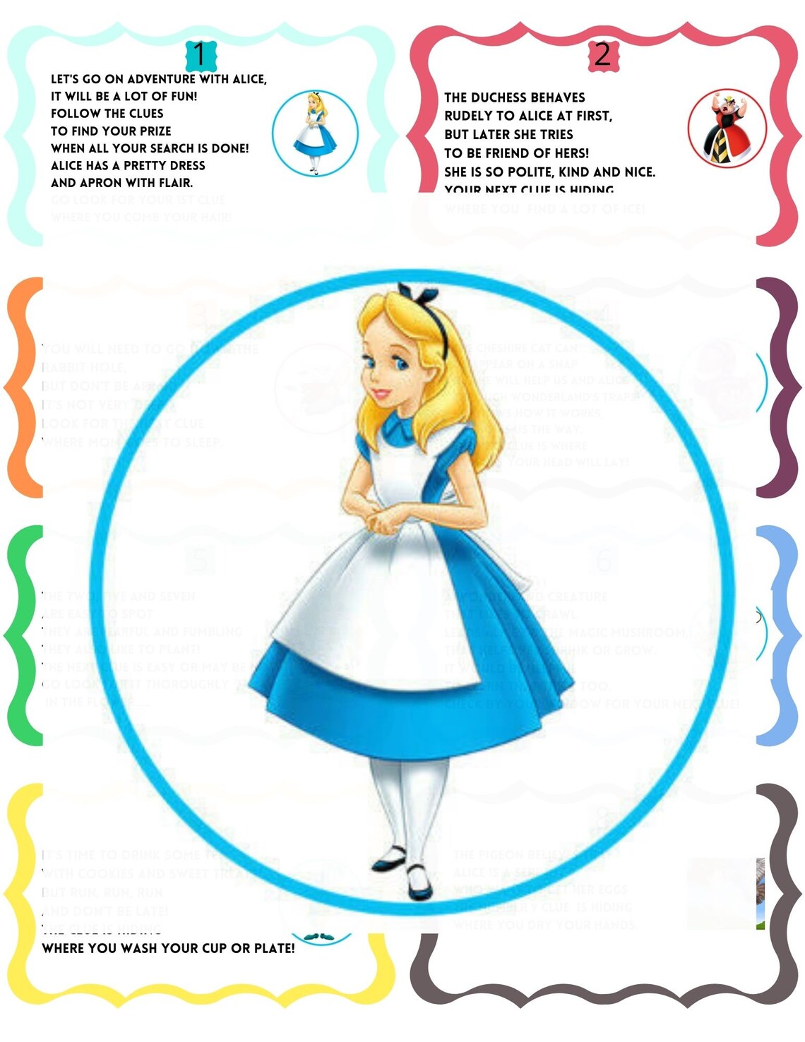 Alice in Wonderland Scavenger Hunt Riddles - Etsy