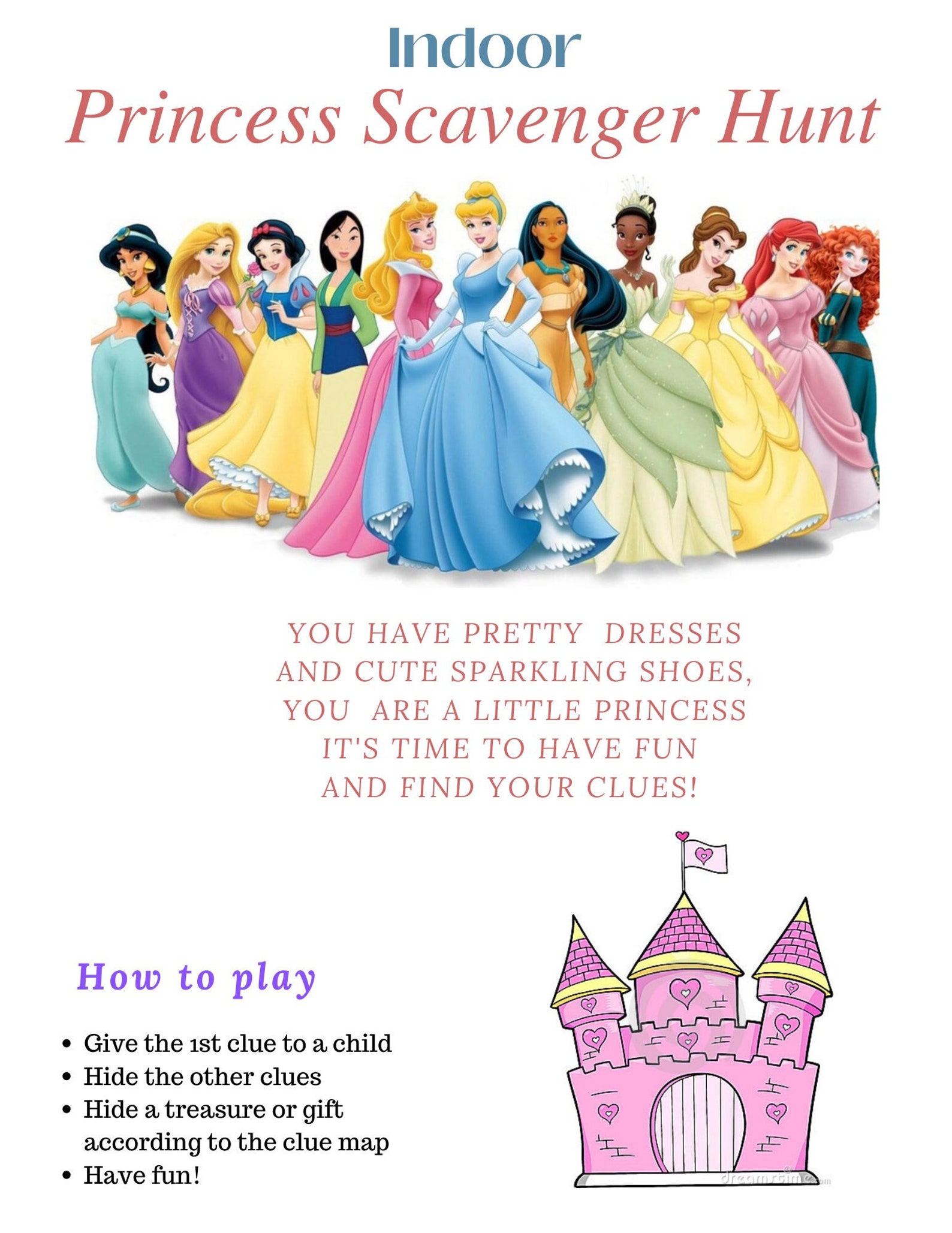 Princess Scavenger Hunt Rhyming Clues (riddles)-indoor - Etsy