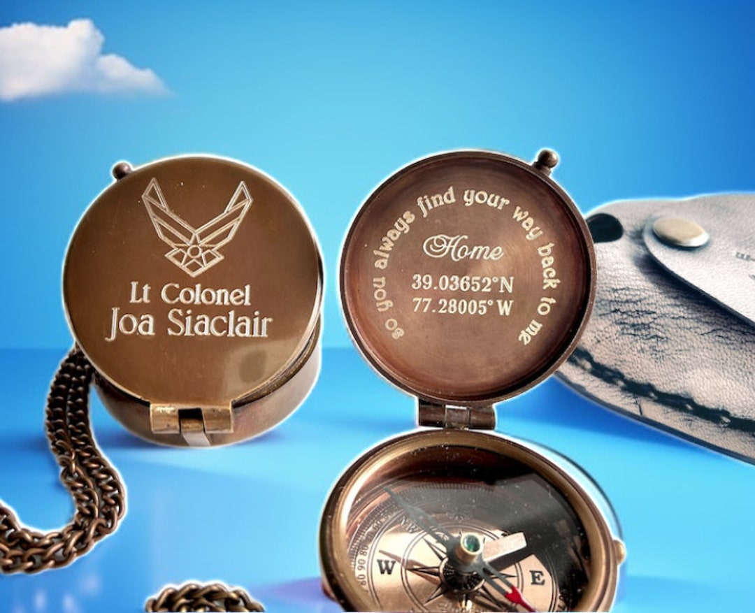 Compass Gift With US Air Force, Naval Aviator, Aviation Medic, Army ...