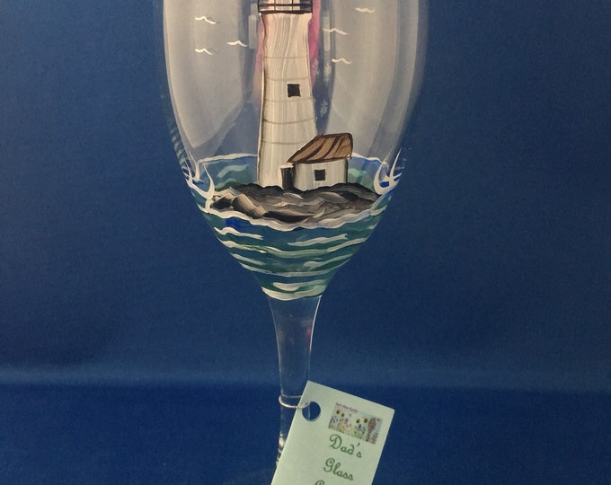 Lighthouse Wine Glass - Etsy