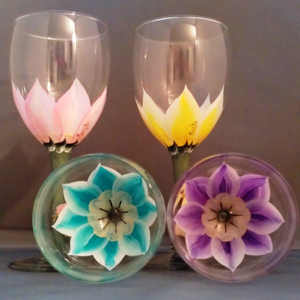 Spring Wine Glasses - Etsy