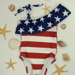 USA Flag Girls Swimsuit/american Flag Baby Girl Swimsuit/girls Swimwear ...