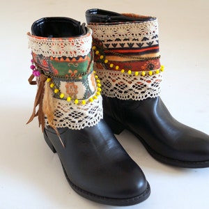 Native American Tassel Boot Covers-boho Boot Covers -lace Cuffs-gypsy ...